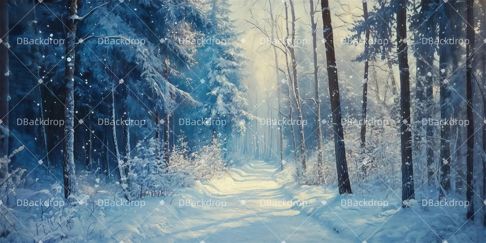 Forest Stage Backdrop Winter Forest Path Scenic Backdrops LXX511-T135