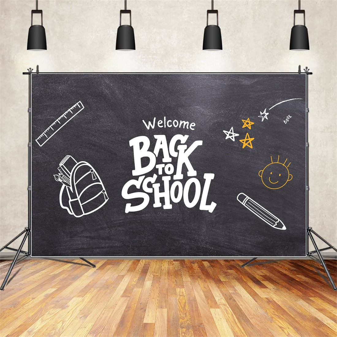 Back to School Chalk Drawing Photography Backdrop BRP7-47 – Dbackdrop