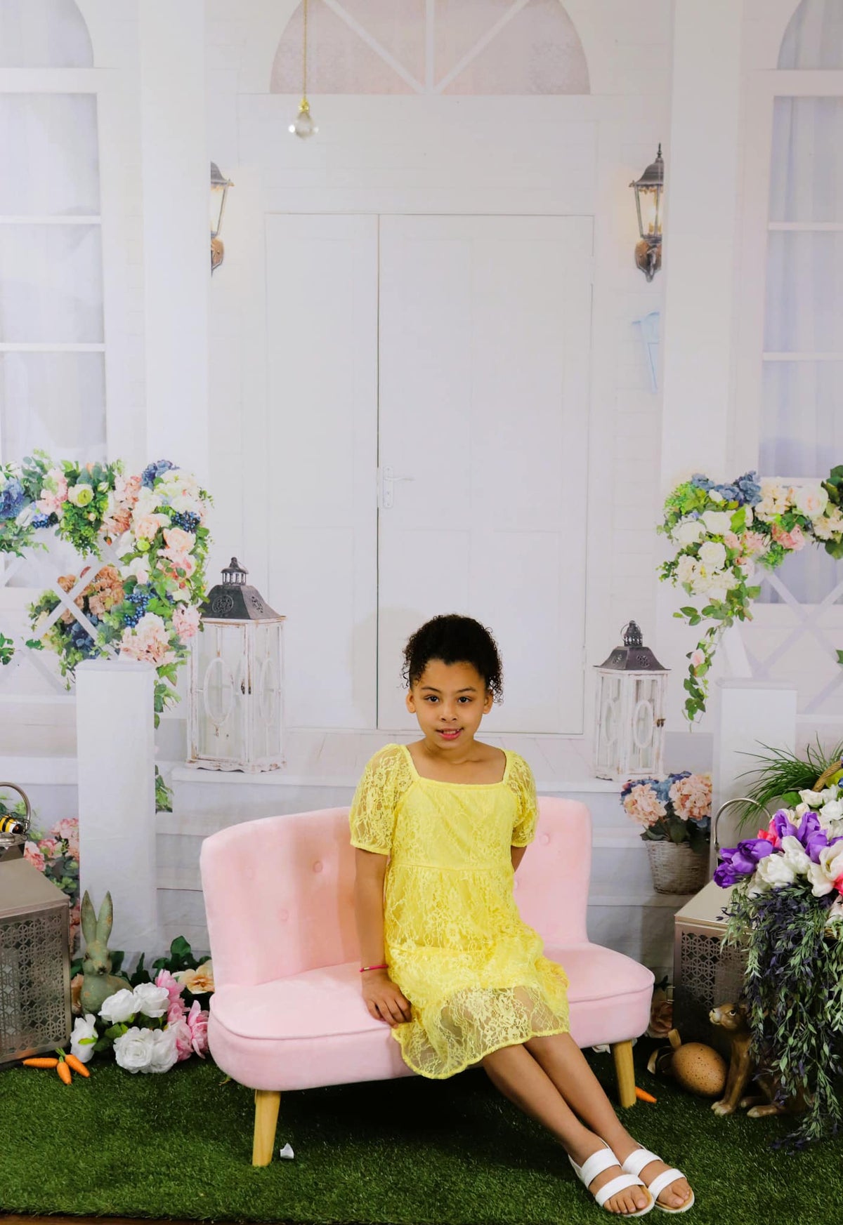 House Doorway Flowers Decorated Door Backdrop D1019