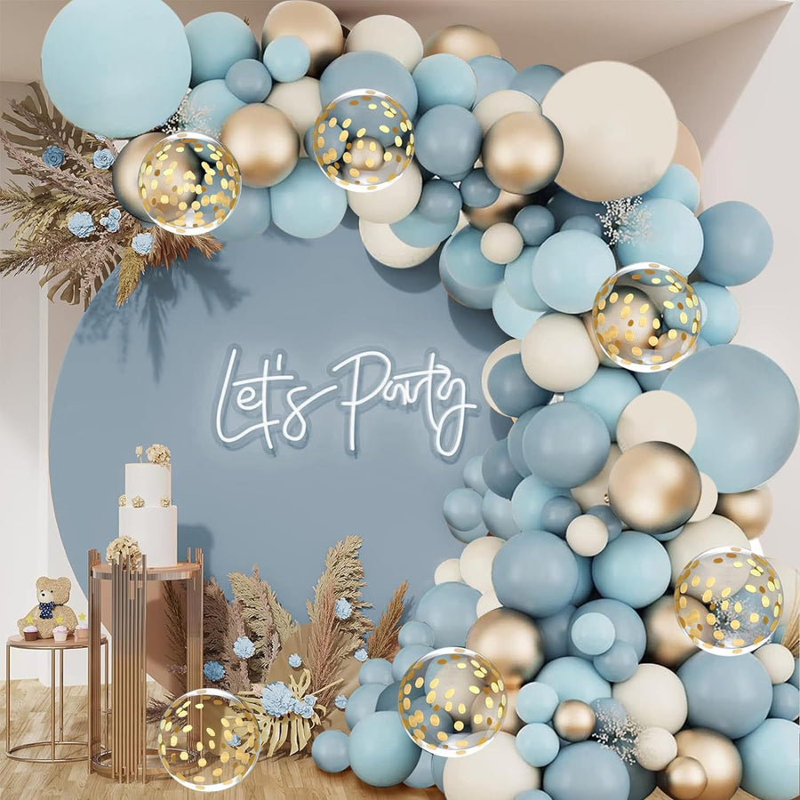 Matte Vintage Blue Baby Shower Ocean Birthday Party Decoration Balloon