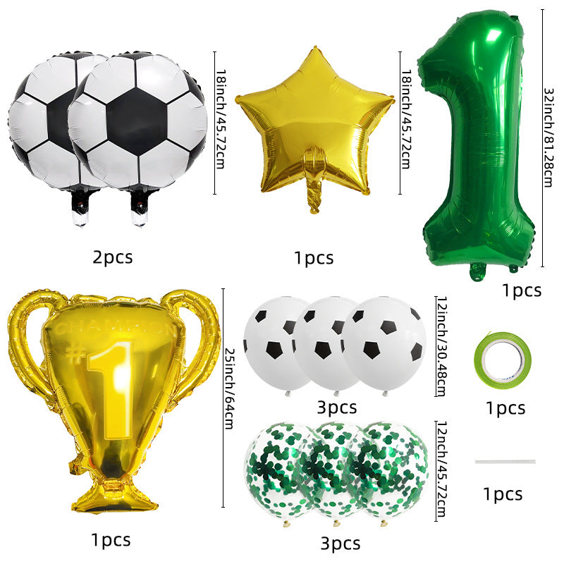 32" Digital Football World Cup Theme Balloon Set Trophy Party Decorati ...