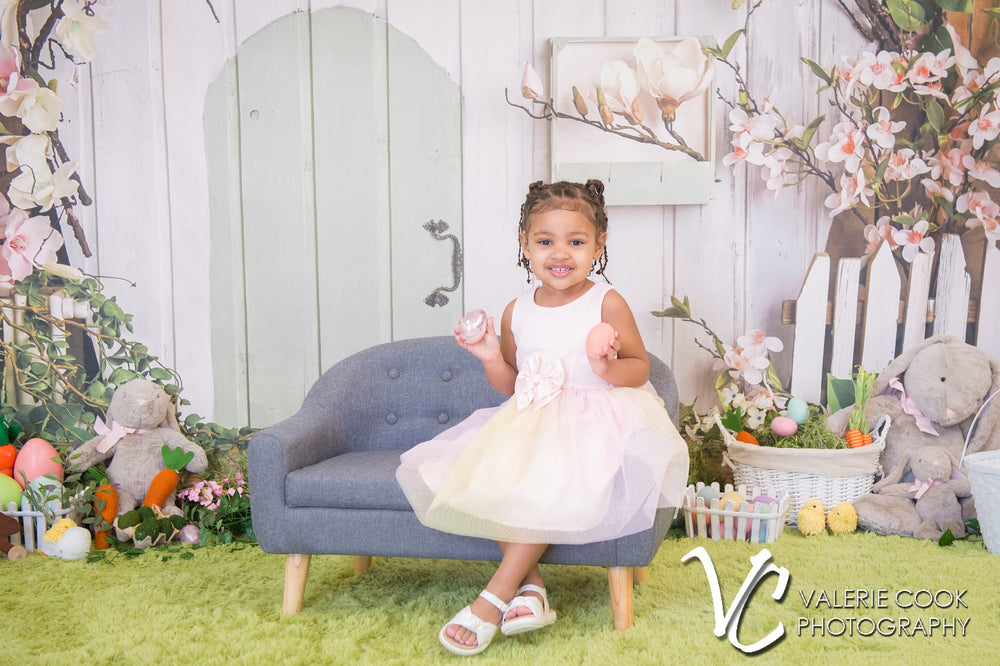 Pink Flowers Rustic House Spring Backdrop D1055