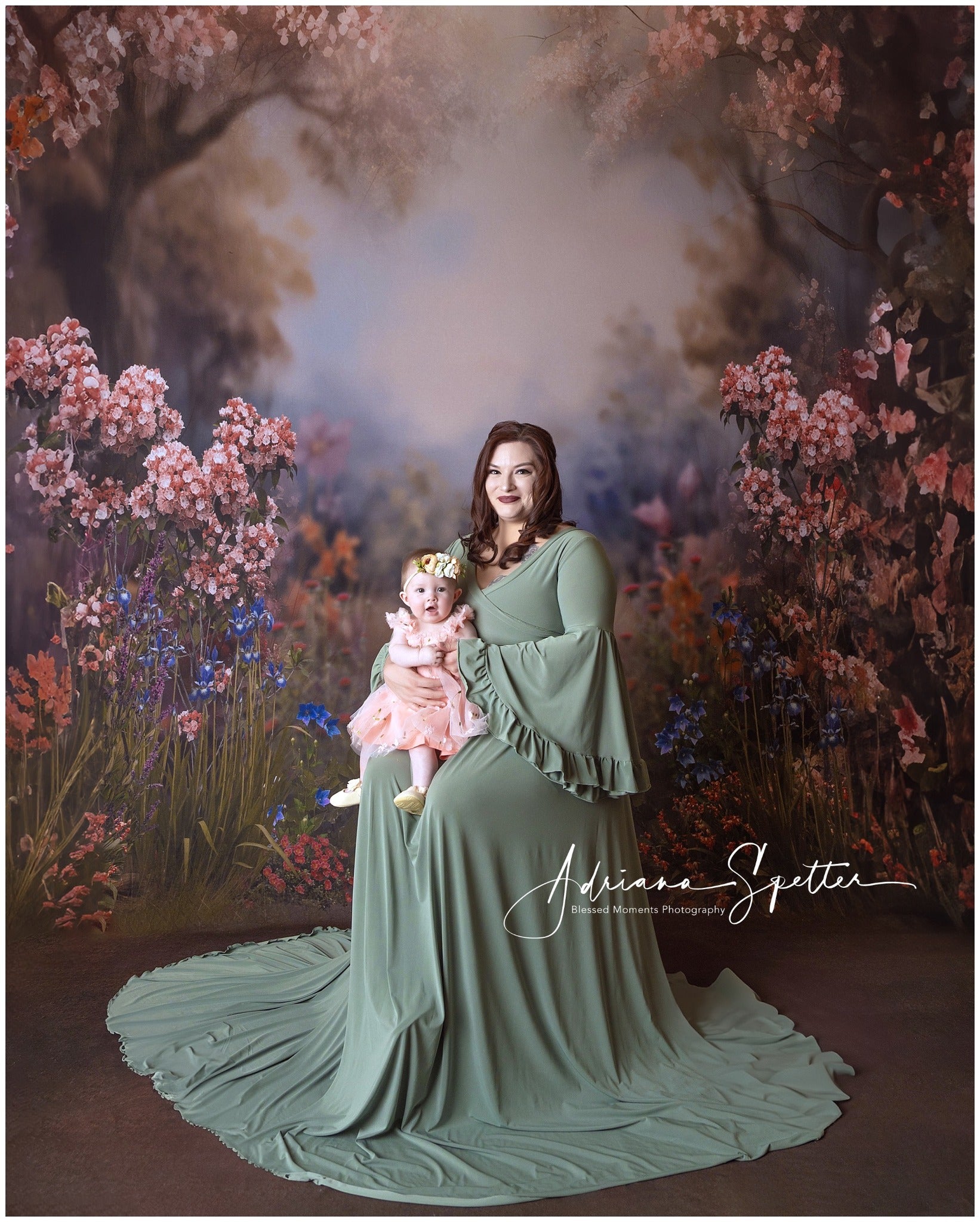 Fine Art Backdrops Flower Path Blooming Trees Artistic Backdrop MRR10-