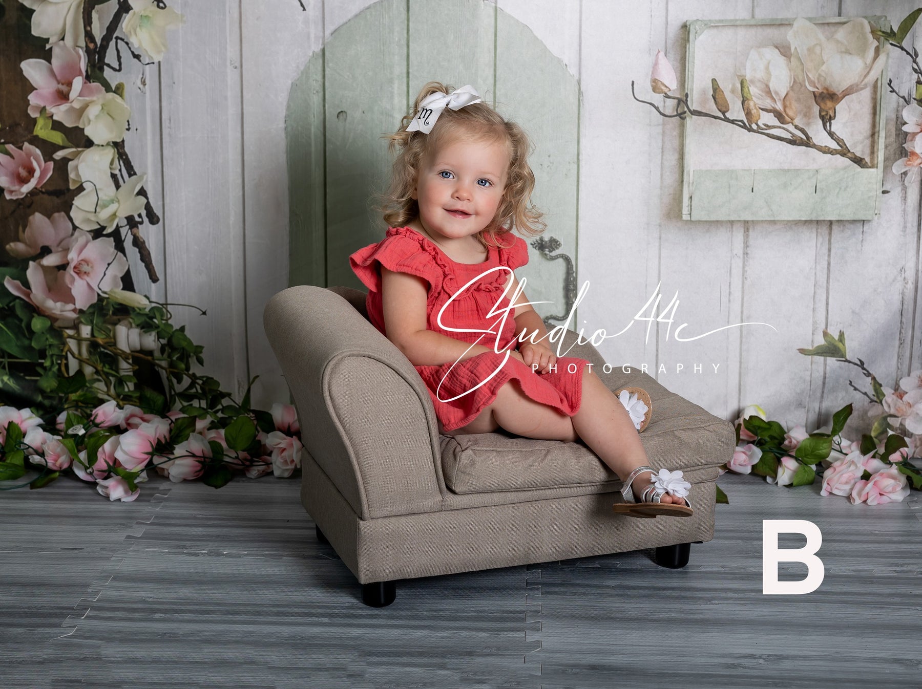 Pink Flowers Rustic House Spring Backdrop D1055