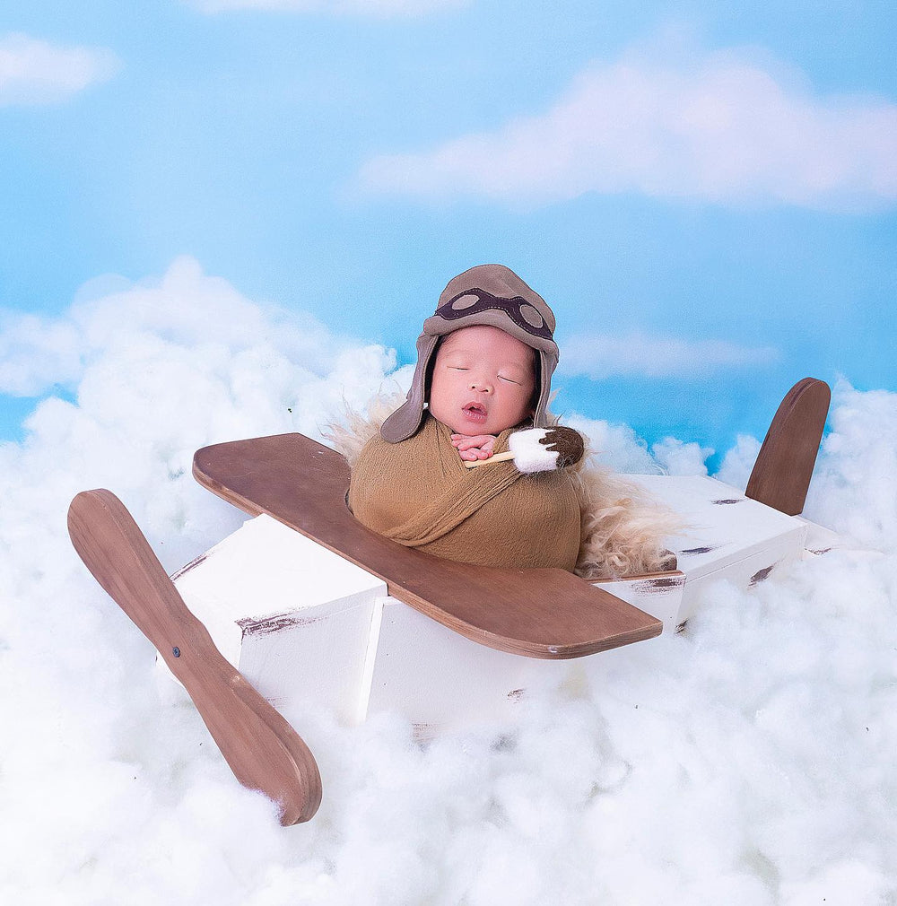 Beautiful Blue Sky and White Clouds Background for Newborn Photography