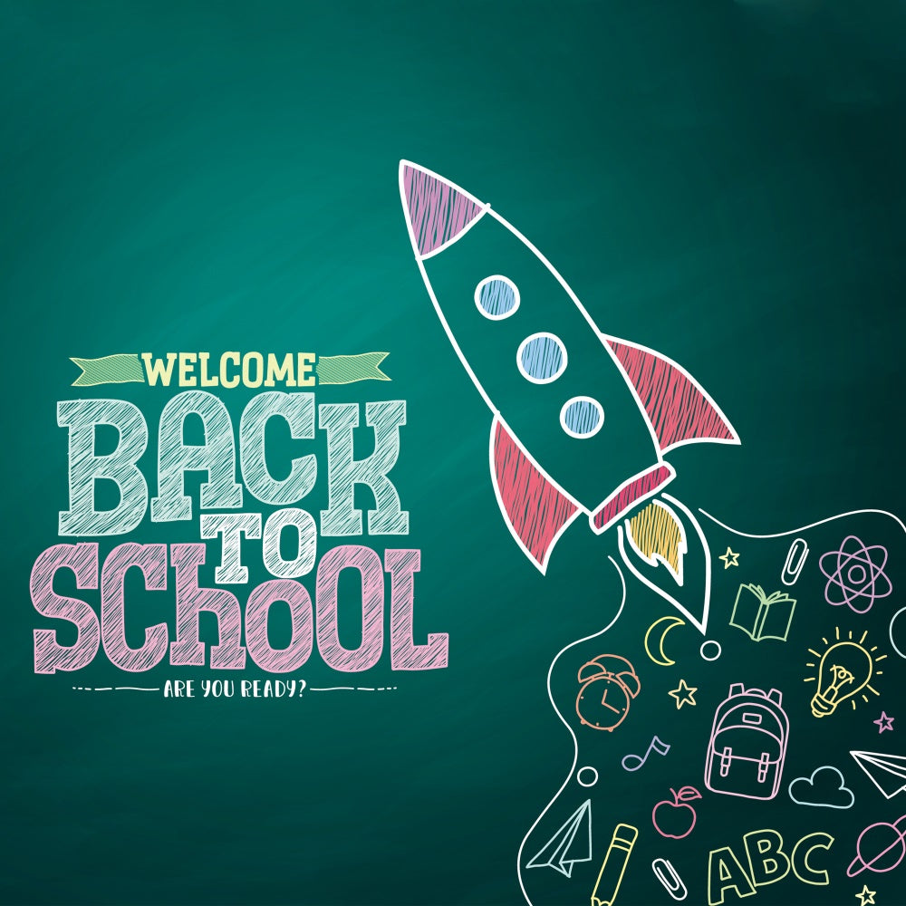 Back to School Rocket Chalkboard Backdrop BRP7-12 – Dbackdrop