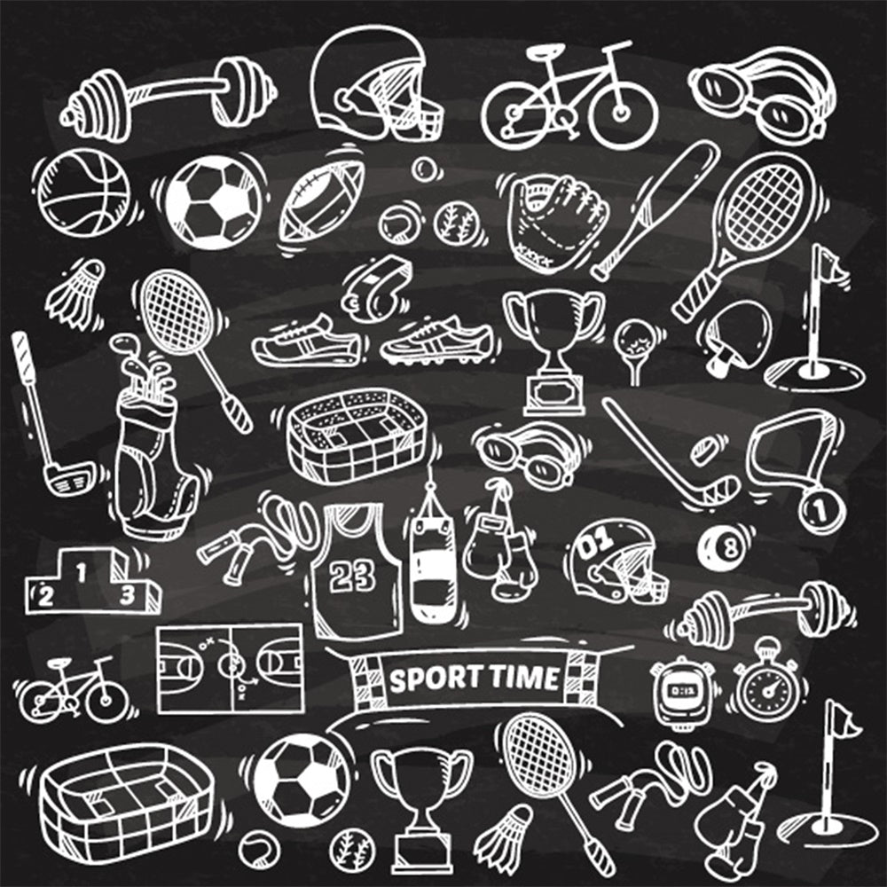 Back to School Sports Chalkboard Photography Backdrop BRP7-22 – Dbackdrop