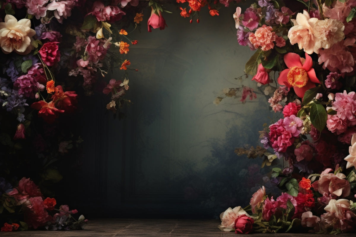 Holiday Portrait Backdrops Rose Shaded Flower Wall Backdrop BRP-11-649 ...