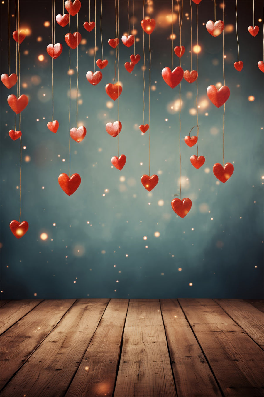 Valentine's Day Backdrop Glowing Heart String Festive Backdrop BRP1-10
