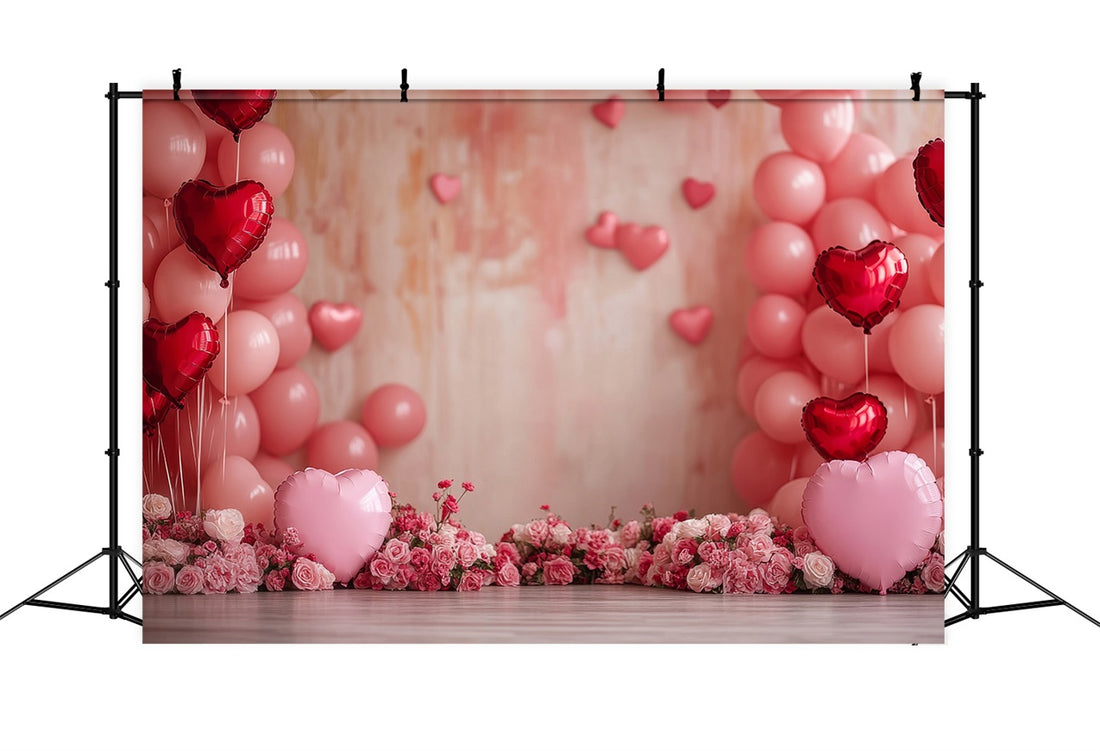 Valentine Backdrop Photography Blush Pink Balloons Rose Backdrop BRP1-