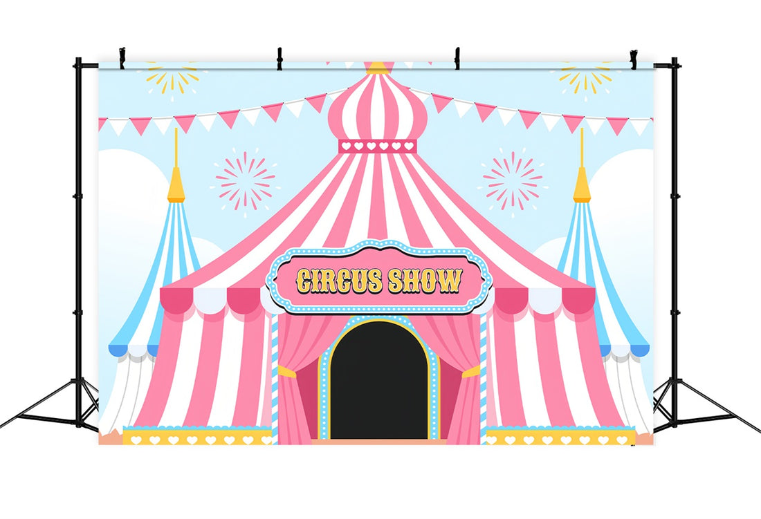 Circus Backdrops Pink Fairytale Tent Carnival Backdrop BRP1-168