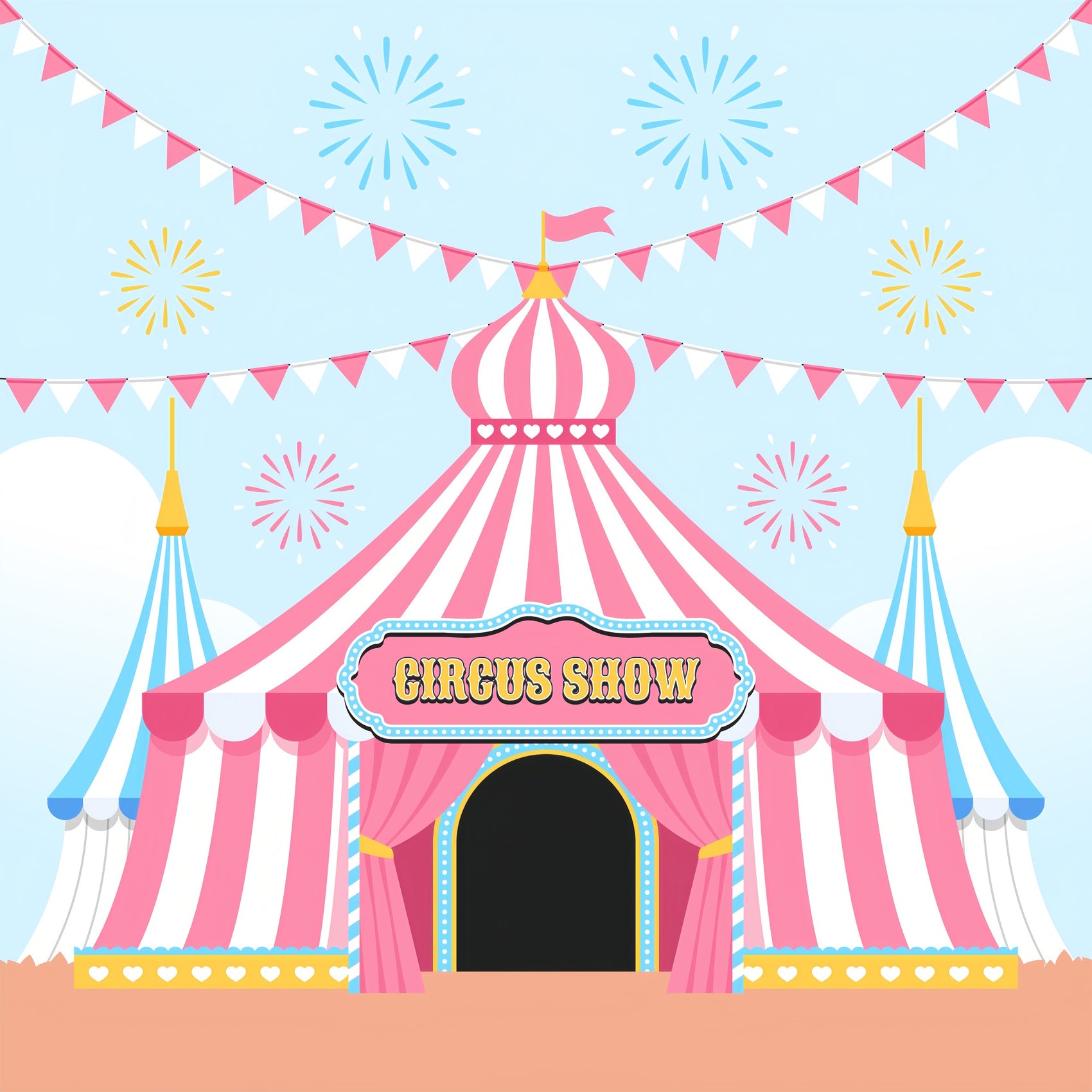Circus Backdrops Pink Fairytale Tent Carnival Backdrop BRP1-168