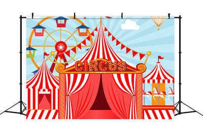 Carnival Backdrop Ferris Wheel Red Tent Classic Backdrop BRP1-192