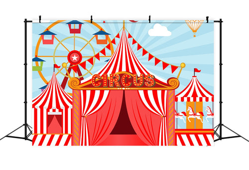 Carnival Backdrop Ferris Wheel Red Tent Classic Backdrop BRP1-192