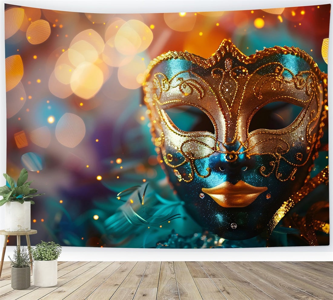 Carnival Themed Backdrops Stunning Mask Artistic Feathers Backdrop BRP