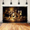 Circus Carnival Backdrop Sparkling Gold Mask Festive Champagne Backdro