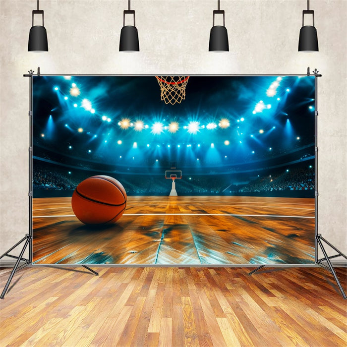 Basketball Court Backdrop Bright Game Night Backdrop BRP1-317