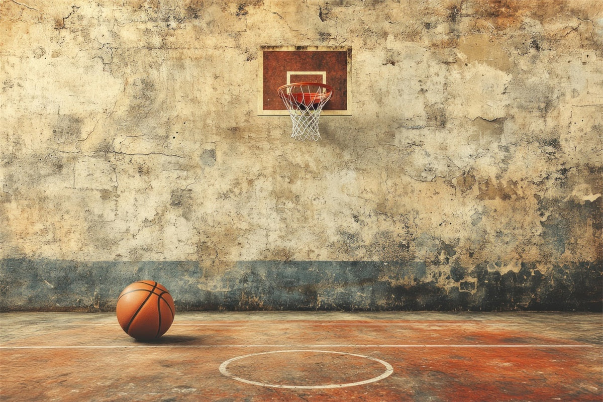 Basketball Photography Backdrop Old Style Outdoor Hoop Backdrop BRP1-3
