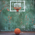 Basketball Backdrops Vintage Green Wall Hoop Backdrop BRP1-334