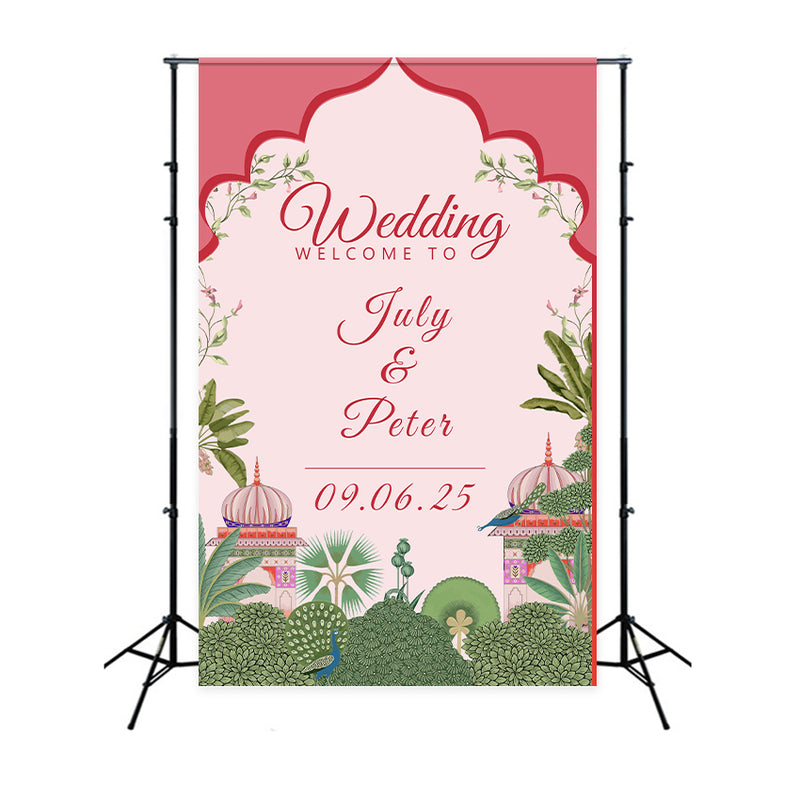 Custom Wedding Photo Booth Backdrop Floral Love Story Backdrop BRP1-42