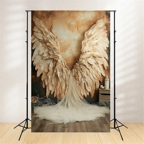 Boudoir Photography Backdrops Angelic Gold Feather Backdrop BRP1-465