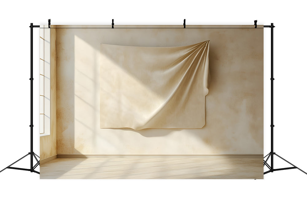 Boudoir Photography Backdrops Artistic Draped Beige Minimalist Backdro
