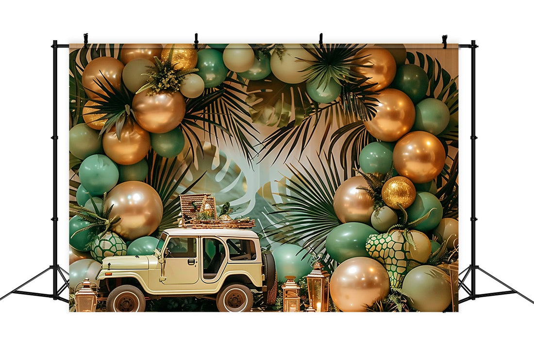 Safari Jeep Adventure Boho Tropical Backdrop BRP10-105