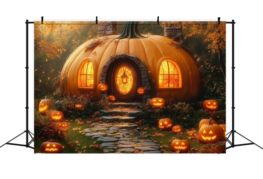 Large Halloween Backdrop Mystical Pumpkin Home Forest Backdrop BRP10-1