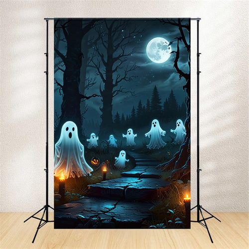 Photography Halloween Backdrops Spooky Ghosts Dark Forest Backdrop BRP