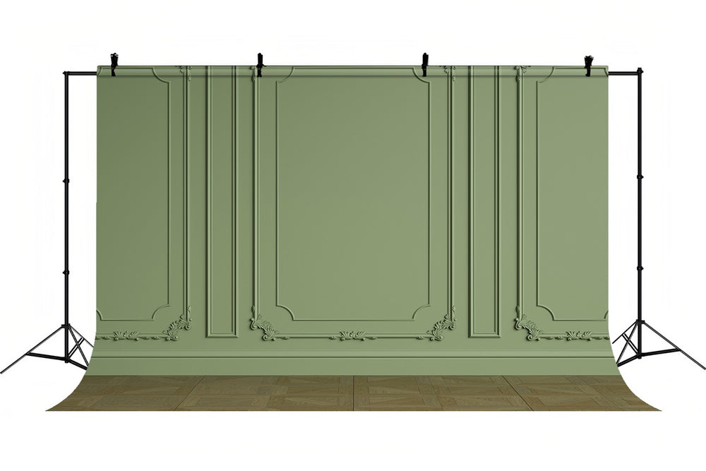 Retro Photo Backdrops Beautifully Detailed Green Backdrop BRP10-273