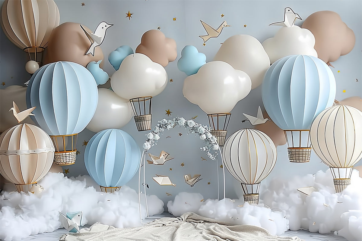 Backdrop Birthday Sky Adventure Hot Air Balloon Backdrop BRP10-310