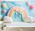 Birthday Party Backdrop Clouds Balloons Rainbow Arch Backdrop BRP10-32