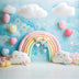 Birthday Party Backdrop Clouds Balloons Rainbow Arch Backdrop BRP10-32