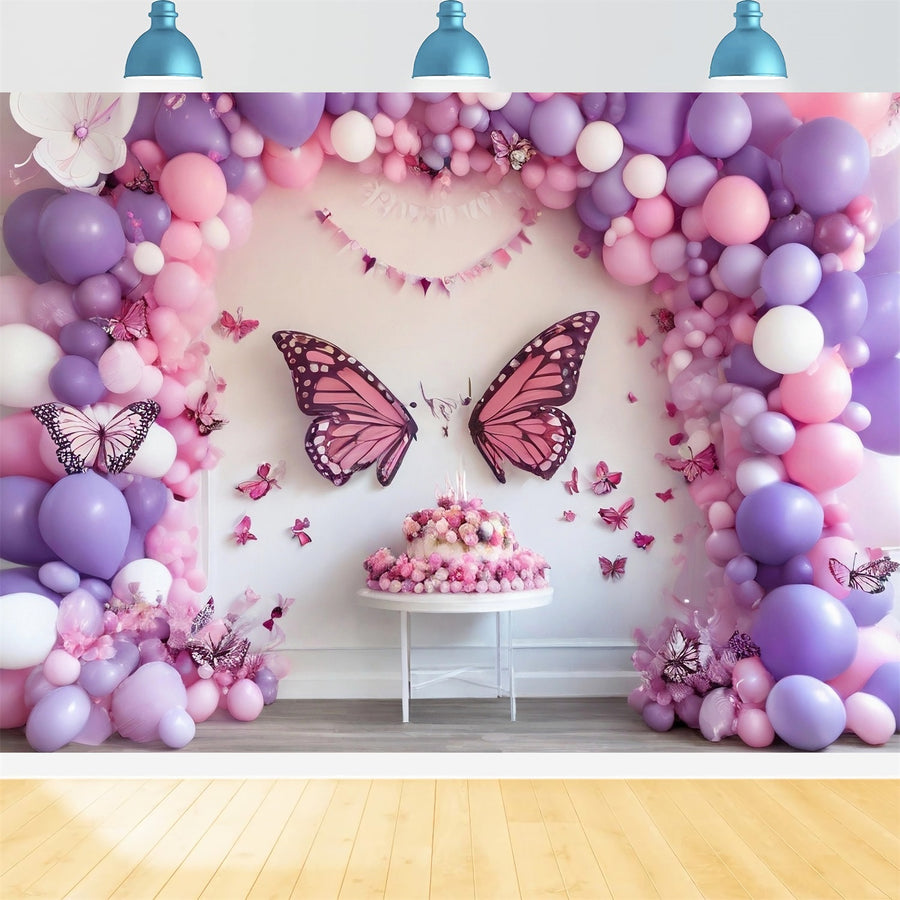 Photo Backdrop Birthday Party Butterfly Balloon Arch Backdrop BRP10-36