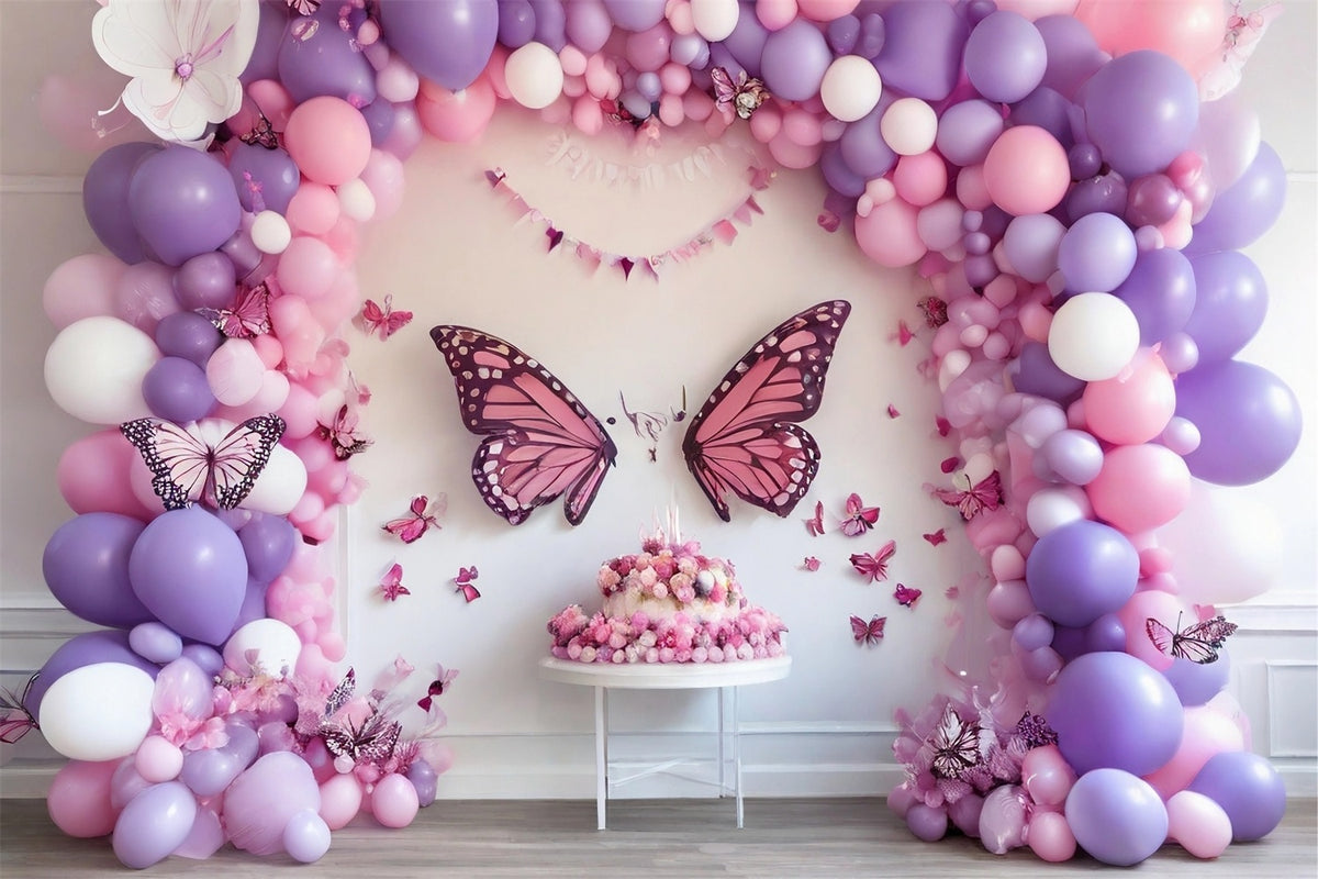 Photo Backdrop Birthday Party Butterfly Balloon Arch Backdrop BRP10-36