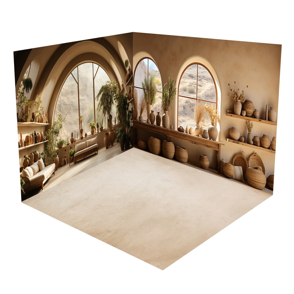 Boho Decor Arched Windows Backdrop Room Set BRP10-416 – Dbackdrop