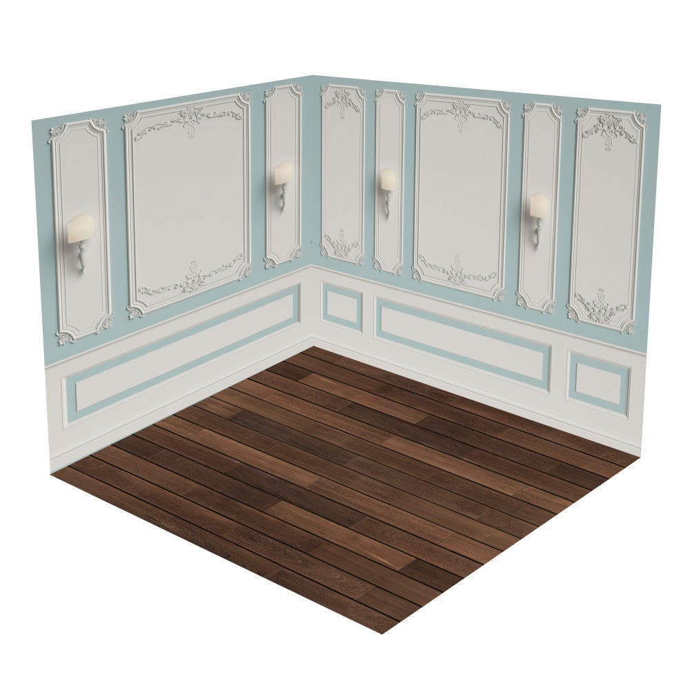 Retro Blue White Wall Backdrop Room Set BRP10-433 – Dbackdrop