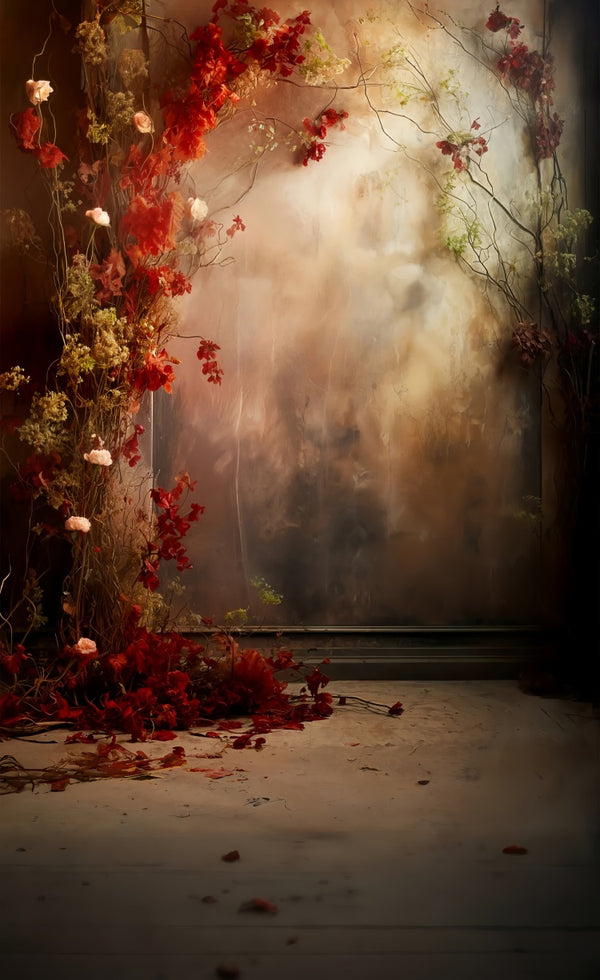 Vintage Floral Wall Sweep Photography Backdrop BRP10-548