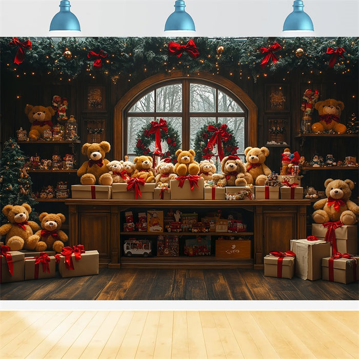 Christmas Scene Backdrop Storefront Santa's Workshop Backdrop BRP10-62