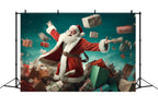 Christmas Photo Backdrop Santa Throwing Presents Backdrop BRP11-106