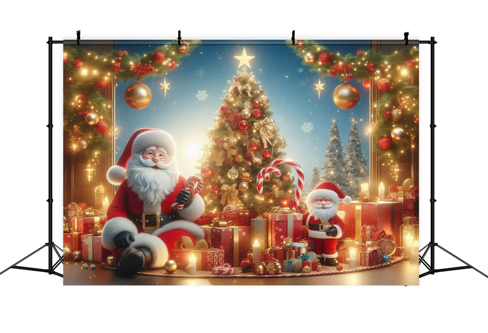 Christmas Backdrop Ideas Santa Gifts Festive Celebration Backdrop BRP1