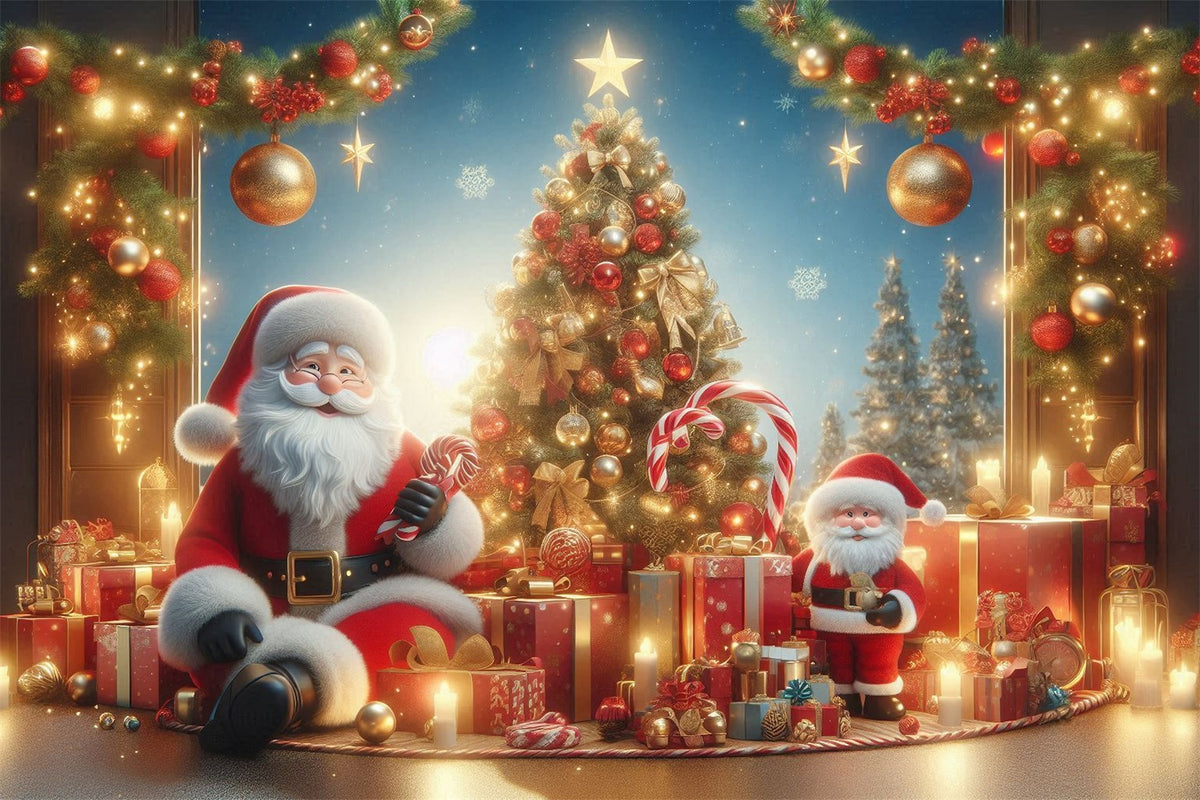 Christmas Backdrop Ideas Santa Gifts Festive Celebration Backdrop BRP1