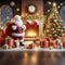Christmas Fireplace Backdrop Santa Present Sack Holiday Backdrop BRP11