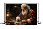 Christmas Scene Backdrop Santa Handcrafted Ornaments Backdrop BRP11-13