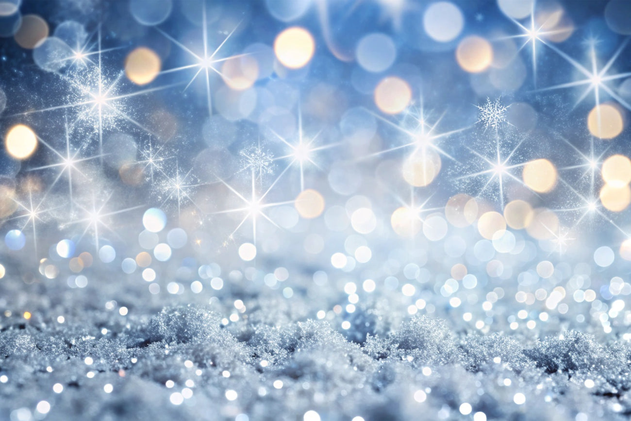Backdrops Christmas Frozen Light Sparkling Snow Bokeh Backdrop BRP11-1