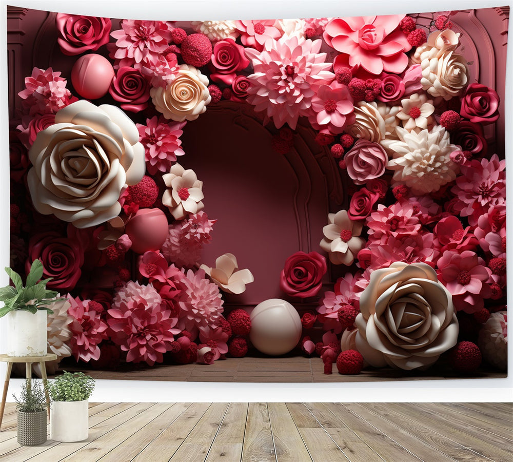 Photography Valentine Backdrops Rose Flower Arch Weddings Backdrop BRP