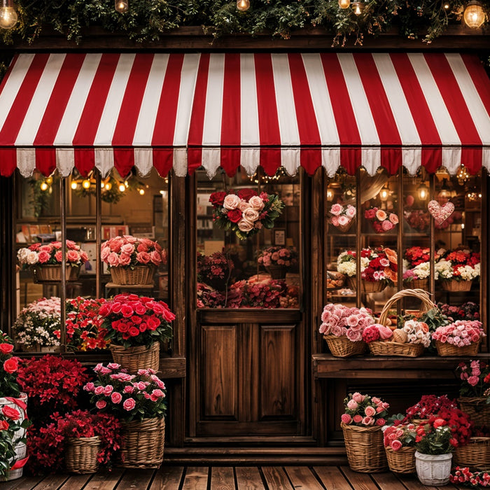 Backdrops Valentines Romantic Rose Heart Shopfront Backdrop BRP11-383