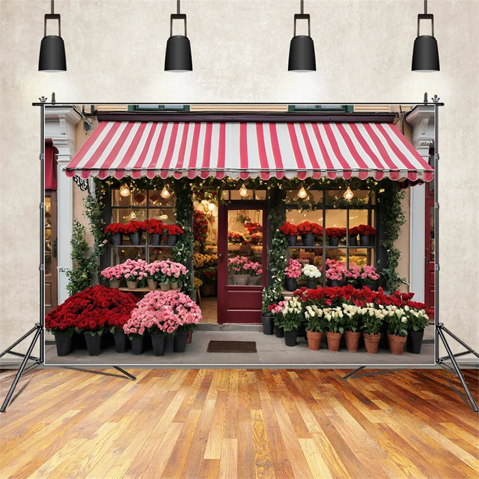 Valentine's Day Photoshoot Backdrop Romantic Flower Shop Backdrop BRP1