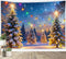 Winter Backdrop Scenes Colorful Lights Snowy Trees Backdrop BRP11-485