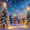 Winter Backdrop Scenes Colorful Lights Snowy Trees Backdrop BRP11-485